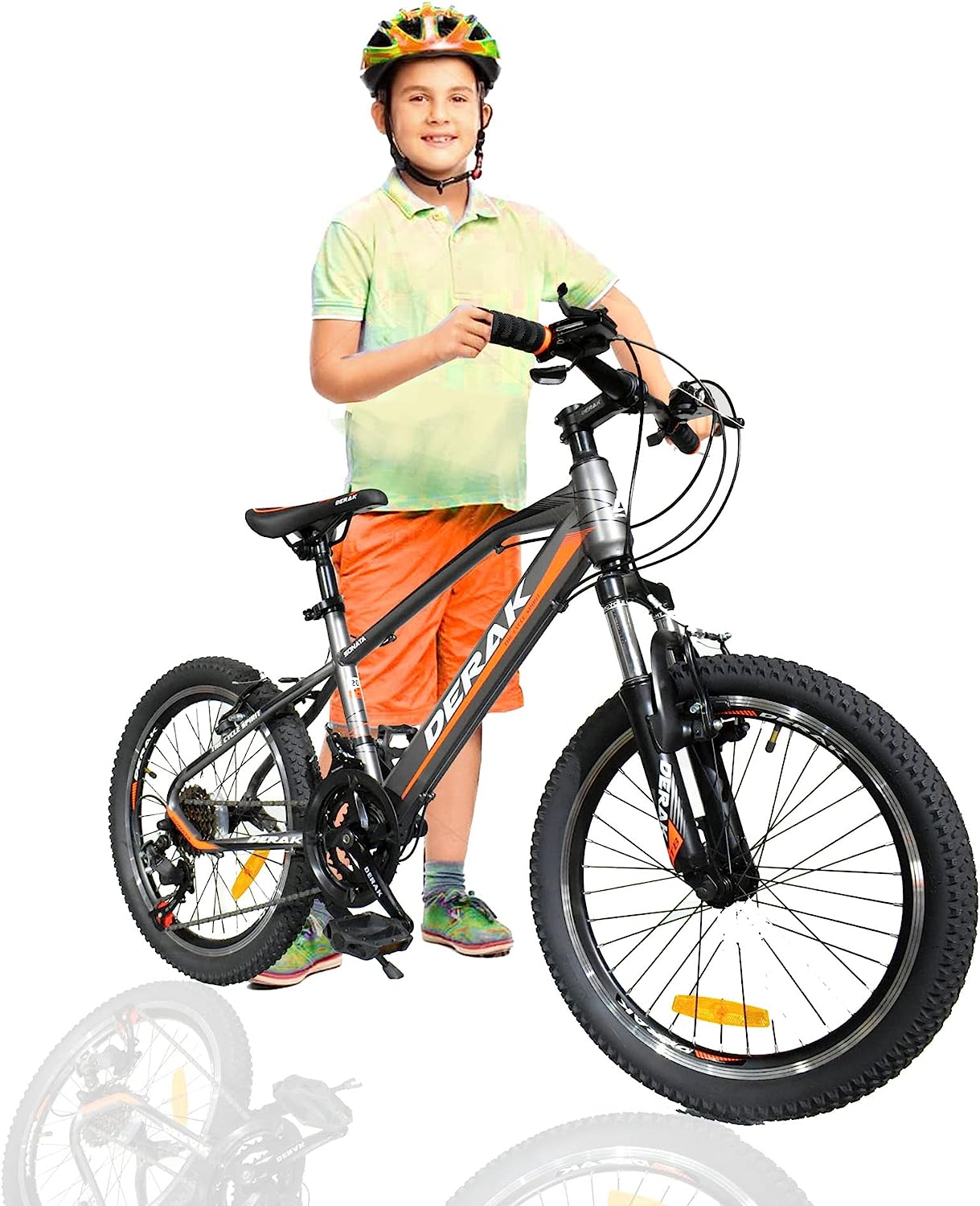 Kids Bicycle 20 Inch Sonata 21Sp Gray Orange - DerakBikes