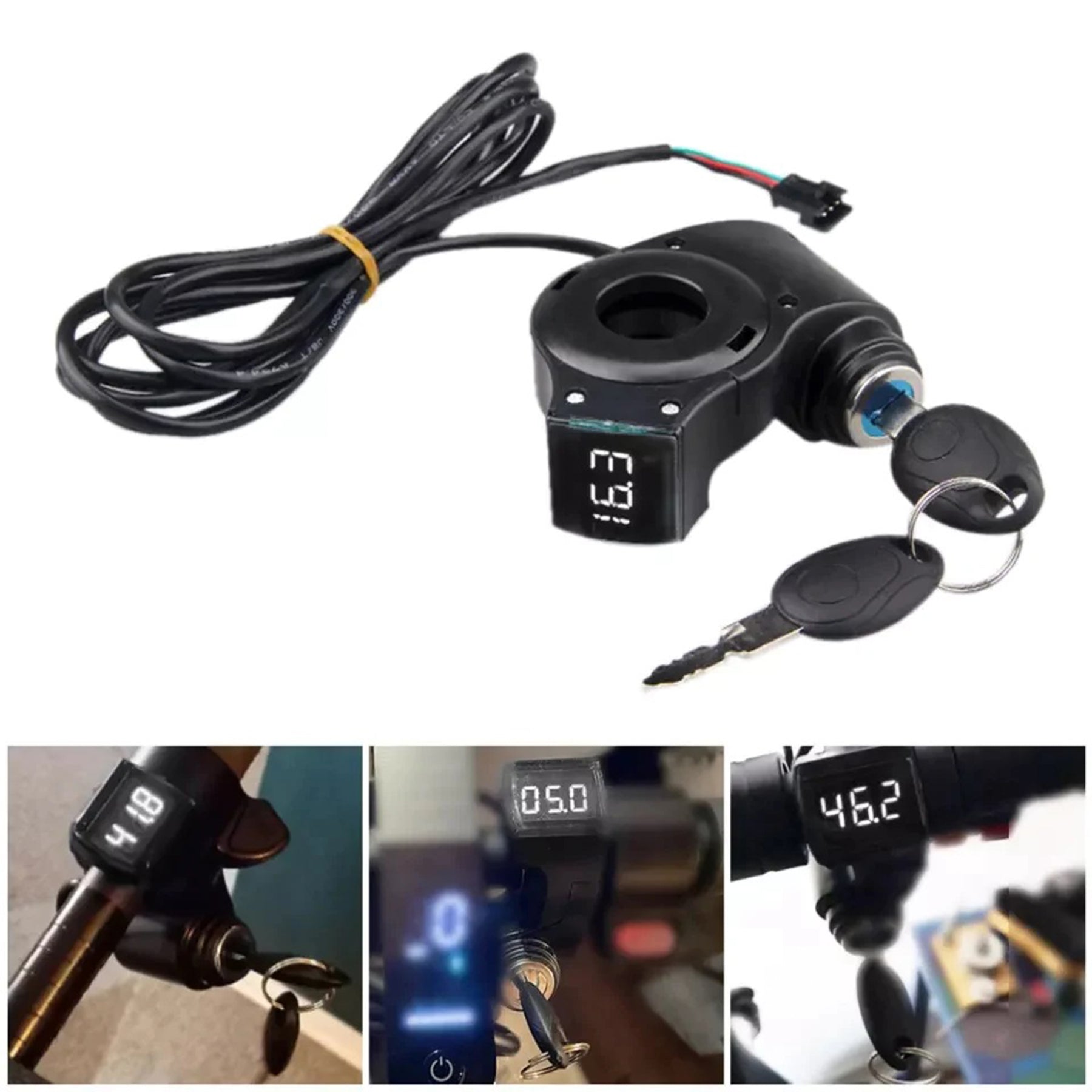 E-Bike Throttle, Thumb Throttle Speed Control Power Switch with Key Lo