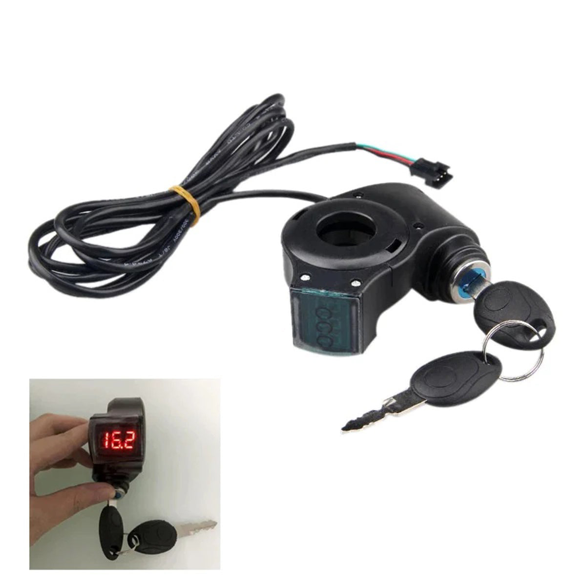 E-Bike Throttle, Thumb Throttle Speed Control Power Switch with Key Lo