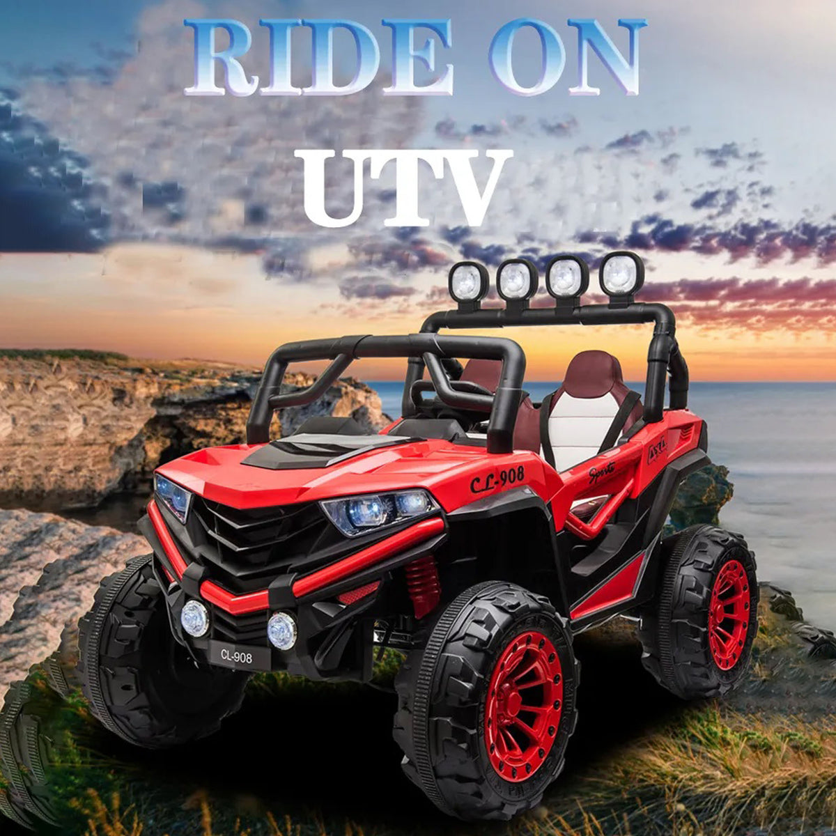 Ride On Electric Car Kids CL908 Leather Seat Eva Tire 2 Seater | DERAKBIKES