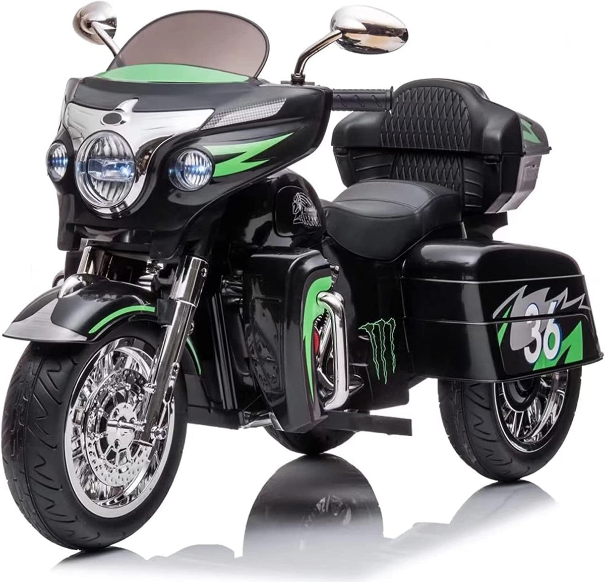 Tri Glide Harley Kids Ride-On Bike with 3 Wheels and Hand Accelerator