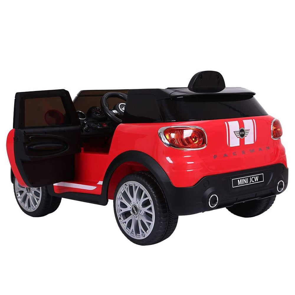 Ride On Electric Car Licensed Mini Cooper Kids Red - DerakBikes